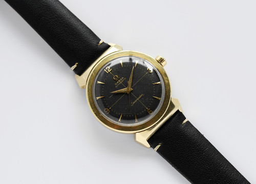 Omega Seamaster Honeycomb Gilt Dial 14350-2 SC Serviced | TimeMerchants