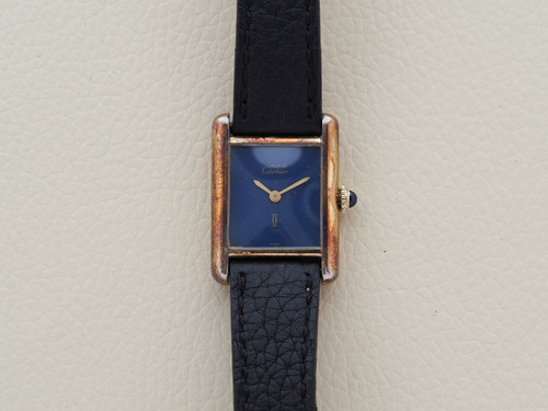 Cartier Must de Cartier Blue 21mm Manual Wind Vermeil Case | TimeMerchants