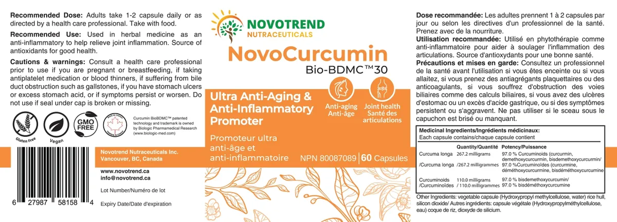 Novocurcumin Bio - Bdmc30 | Novotrend Nutraceuticals