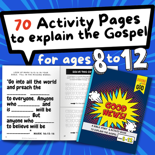 70 Bible Activity Pages to Explain the Gospel/Bible Lessons for 8-12 ...