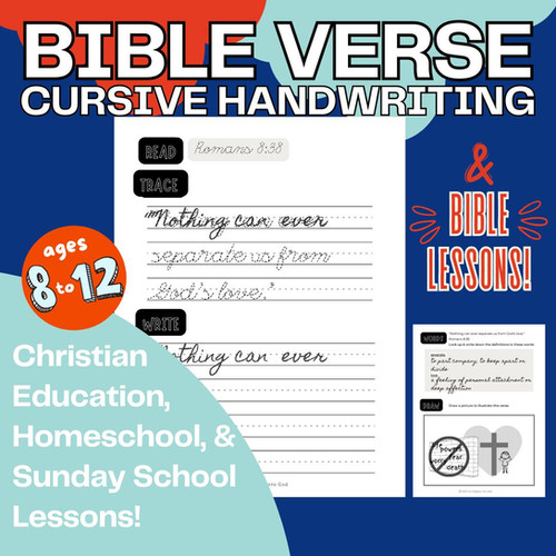 Bible Verse Cursive Handwriting Pages | Digging Into God