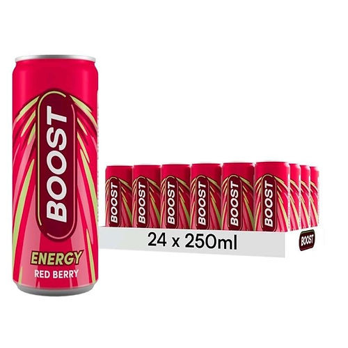 Boost Energy Red Berry - 24 x 250ml Cans | RM Wholesale