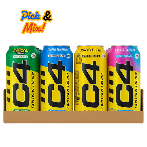 C4 Energy Pick & Mix Zero Sugar - 12 x 500ml Drink Cans | RM Wholesale