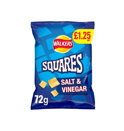 Walkers Squares Salt & Vinegar PM 18x72g | RM Wholesale