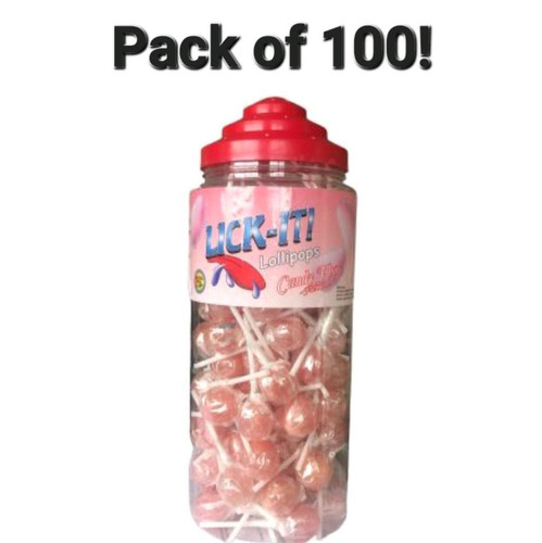 Lick-It Candyfloss Flavour Lolipops - 100 Big Lolly Pack - Sweet Candy ...