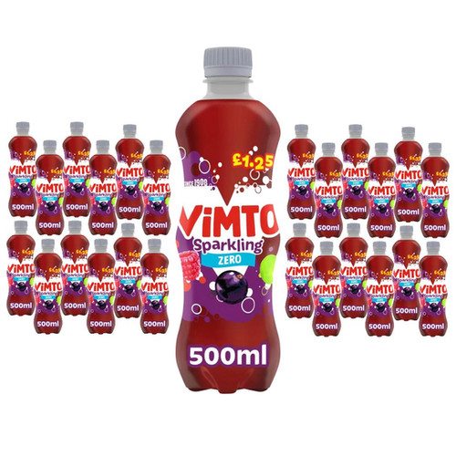 Vimto Sparkling Fruit Juice Zero Added Sugar - 24 x 500ml Bottles | RM ...