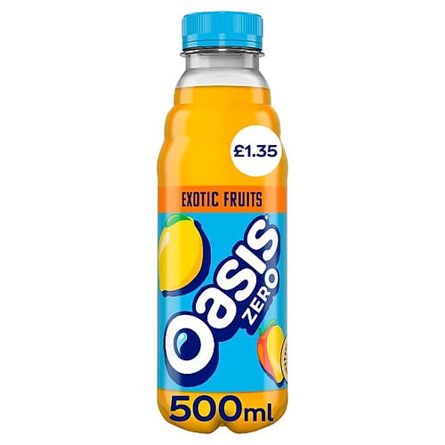 Oasis Exotic Fruits Zero Sugar - 12 x 500ml Bottles | RM Wholesale