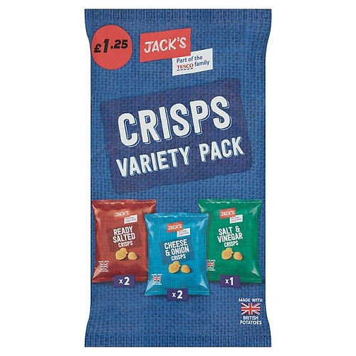 Jack's Crisps Variety Packs - 10 x 5 Pack Bags | RM Wholesale