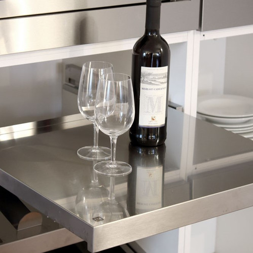 Work-Station Stainless Steel pull-out shelf | CasaLux Home