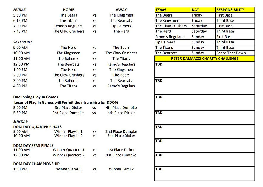 DDC 45 SCHEDULE | dominiondayclassic