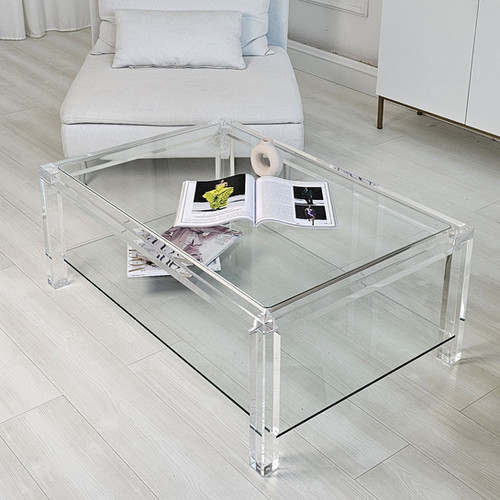 Acrylic Coffee table with shelf | Acrylic Deluxe