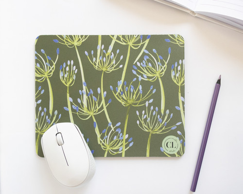 Watercolour Agapanthus Mousepad | CL Creative Studio