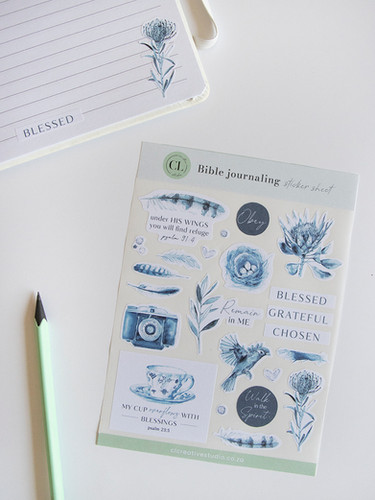 Indigo Bible Journaling - Sticker Sheet | CL Creative Studio