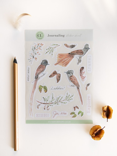 Paradise Flycatcher - Journaling Stickers | CL Creative Studio
