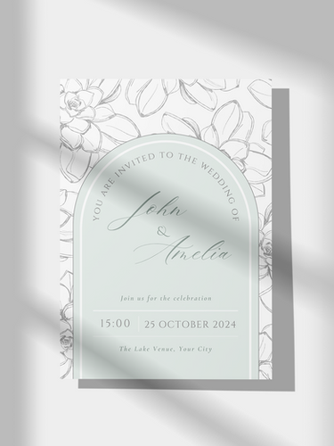 Succulent Wedding Invitation Template | CL Creative Studio