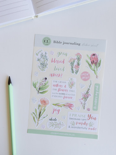 Fynbos Bible Journaling - Sticker Sheet | CL Creative Studio