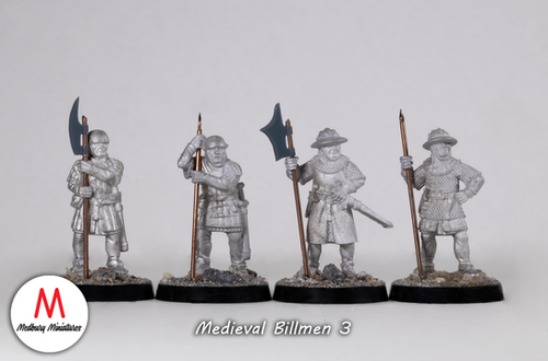 Medieval Billmen 3 (x4) | Medbury Miniatures