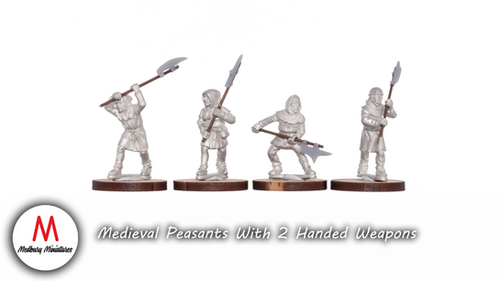 Medieval Peasants With 2 Handed Weapons | Medbury Miniatures