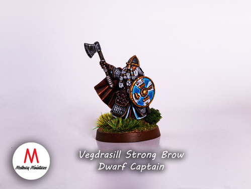 Vegdrasill Strong Brow, Dwarf Captain | Medbury Miniatures