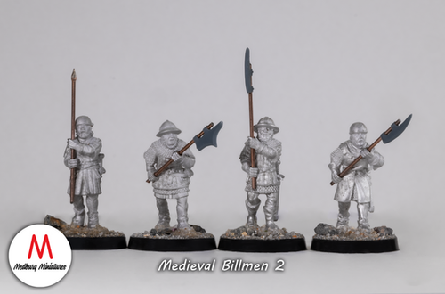 Medieval Billmen 2 (x4) | Medbury Miniatures