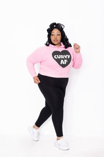 Curvy AF | Pink Hoody | Fearless Curves Mag