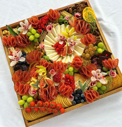 Large Wooden Square Charcuterie Tray | Thyme and Rosemary