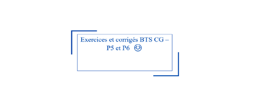 Exercices BTS CG - P5 et P6 | Comprendre la compta