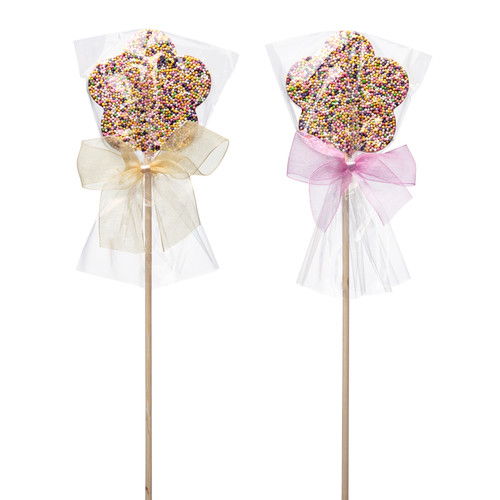 Pink Themed Flower Shape Lollies x2 #2408 | Tri-Connect Inc.