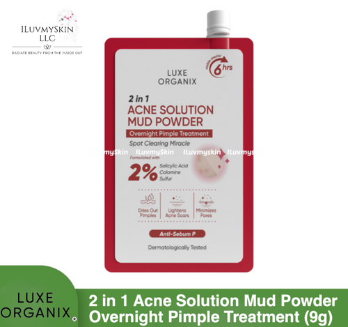 Luxe Organix 2 in 1 Acne Solution Mud Powder Overnight Pimple Treatment ...