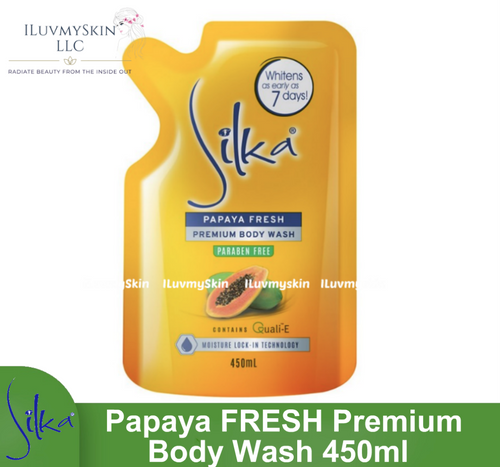 Silka Papaya FRESH Premium Body Wash 450ml (POUCH) | ILuvmySkin