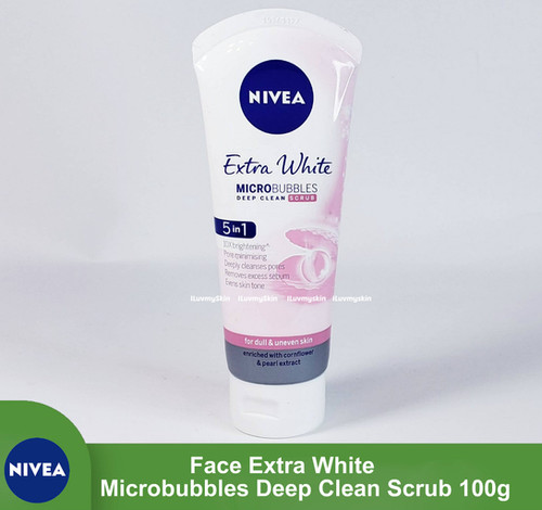 Nivea Extra White Microbubbles Deep Clean Scrub 5in1 100g | ILuvmySkin