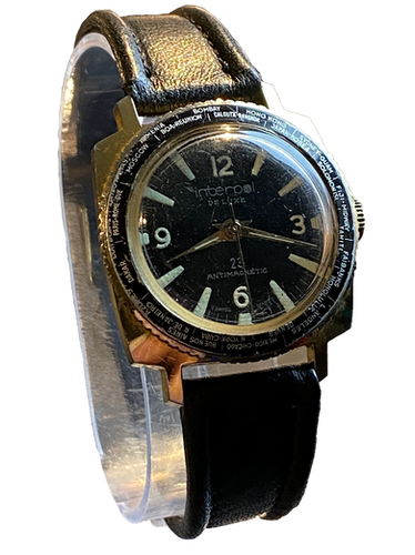 1970’s Interpol Gents World Time Gents Watch | vintagewatchroom