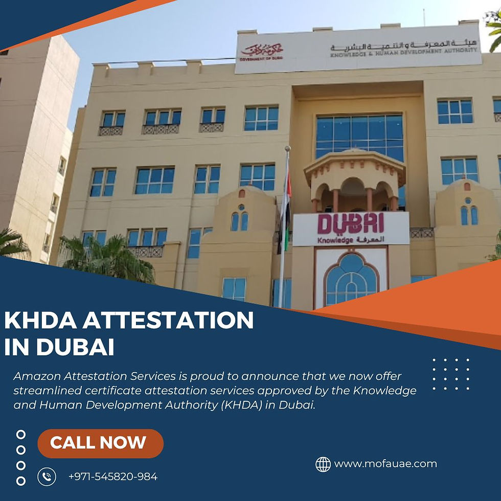 Certificate Attestation Service from KHDA in Dubai