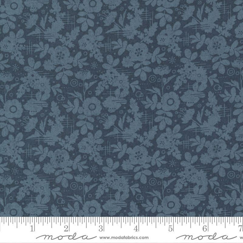 Decorum 30683 17 Navy Blue Floral Moda BASIC GREY | Mysite