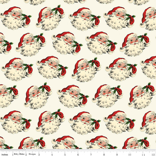 Old Fashioned Christmas 12131C Cream Santa Riley Blake | Pastry Shop Quilts