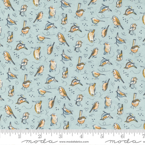 Nutmeg 30705 13 Crumble Blue Birds Moda BASIC GREY | Mysite