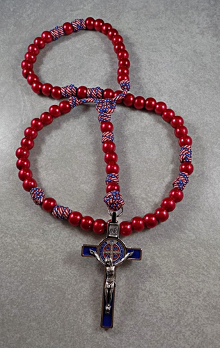 American Rosary (Red) Rosary | Black Monk Rosaries | Made in the USA