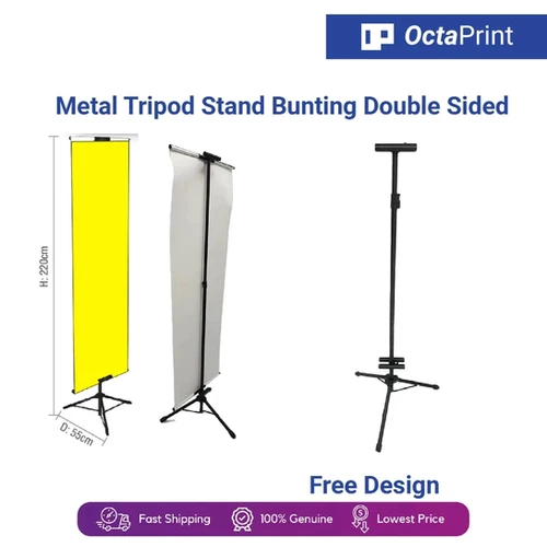 Tripod Stand Bunting & Poster Metal Double Side Adjustable + Non-Woven ...