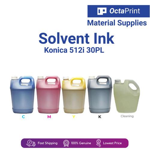 Solvent Ink Konica 512i 30PL 5 liter (5L) & Solvent Ink Cleaning ...