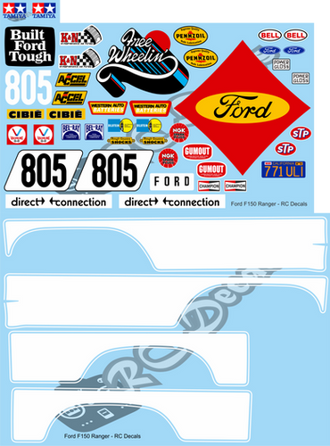Vintage 1/10 Ford F150 Ranger Decals | rcdecals