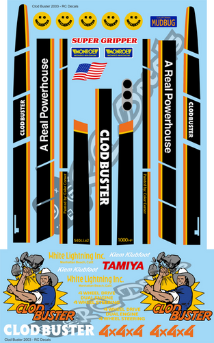 Vintage Clod Buster 1987 version Decals | rcdecals