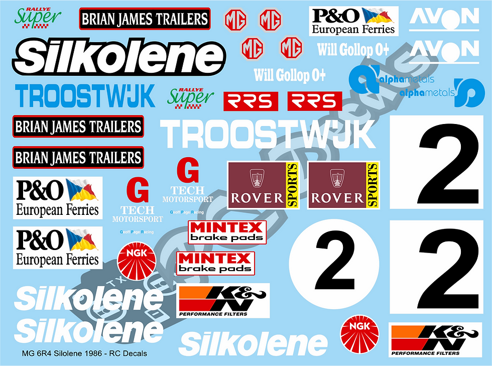 RC 1/10 Decals Rally Liveries Stickers Sets | RC Decals