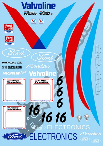 1/10 Touring Car Decal Sticker Set BTCC Ford Mondeo Valvoline 1996 ...