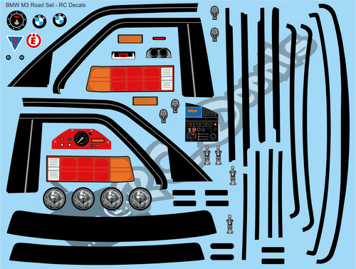 1/10 Decal Set BMW M3 road set | rcdecals