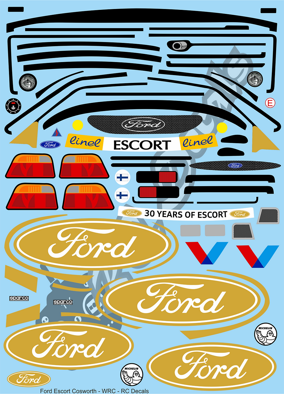 RC 1/10 Decals Rally Liveries Stickers Sets | RC Decals