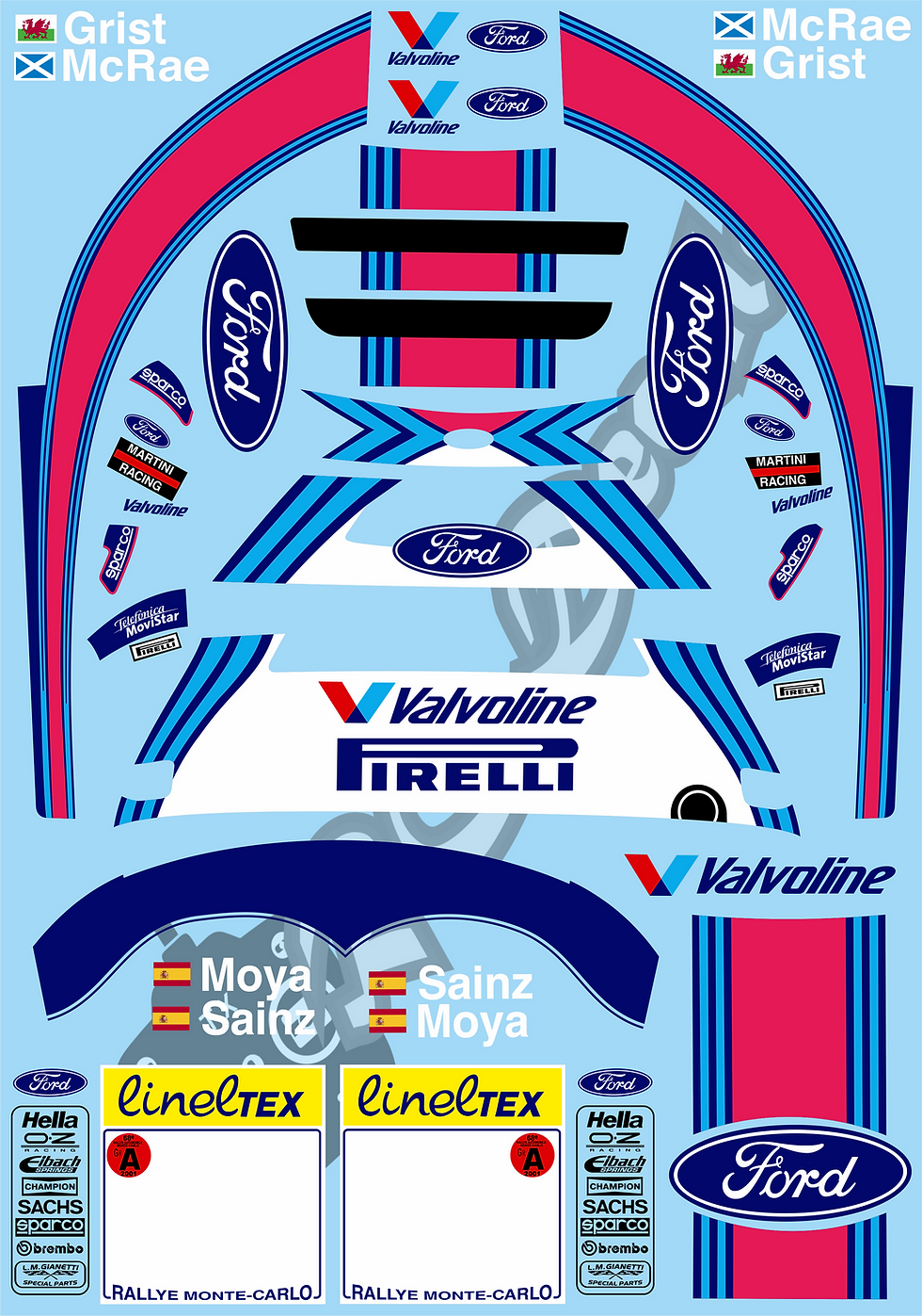 RC 1/10 Decals Rally Liveries Stickers Sets | RC Decals