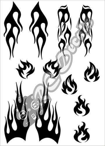 RC Airbrush Stencil Masks Flames Style 1 for Lexan for Bodyshell | rcdecals