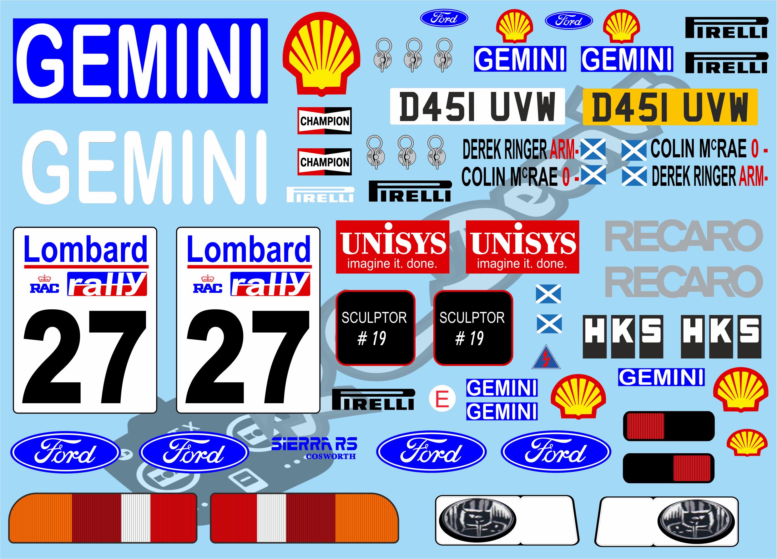 1/10 Decal Rally Ford Sierra Cosworth - Colin Mcrae 1987 | rcdecals
