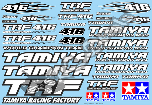 Tamiya TRF 416 Manufacturer Decals | rcdecals