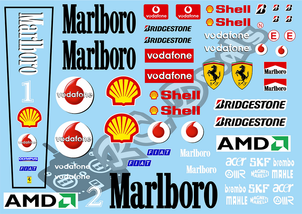 RC F1 Decals Liveries Stickers Sets - Ferrari, Mercedes | RC Decals